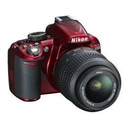 Spiegelreflexkamera - Nikon D3100 Rot + Objektivö Nikon Nikkor 18-55 mm f/3.5-5.6 G + Sigma 70-300mm f/4.0-5.6 DG