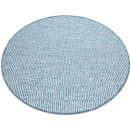 RUGSX Teppich sisal loft 21198 boho Kreis elfenbein/silber/blau beige rund 160 cm