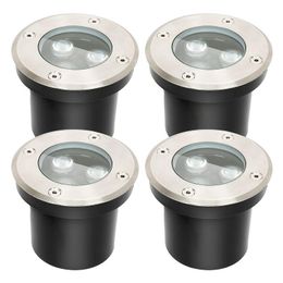 HENGDA 4x 3W Bodenleuchte IP67 led Leuchte Bodeneinbaustrahler Bodenstrahler Boden