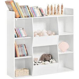 sobuy KMB55-W Bücherregal für Kinder Kinderregal Aufbewahrungsregal mit 8 offenen Fächern Spielzeugregal Standregal Regal Kinderzimmer Möbel weiß bht ca.: