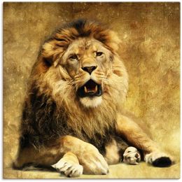 Artland Wandbild »Der König - Löwe«, Wildtiere, (1 St.), als Leinwandbild, Wandaufkleber oder Poster in versch. Größen braun