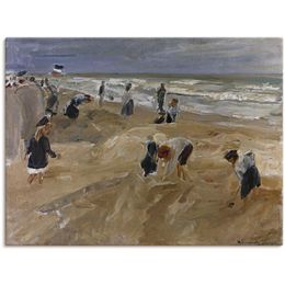 Artland Wandbild »Strandscene in Noordwijk. 1908«, Gruppen & Familien, (1 St.), als Leinwandbild, Wandaufkleber oder Poster in versch. Größen beige...
