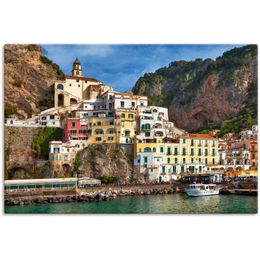 Artland Wandbild »Hafen von Amalfi an der Amalfiküste«, Italien, (1 St.), als Alubild, Leinwandbild, Wandaufkleber oder Poster in versch. Größen braun