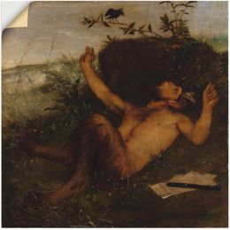 Artland Wandbild »Faun, einer Amsel zupfeifend. Um 1864/65«, klassische Fantasie, (1 St.), als Alubild, Leinwandbild, Wandaufkleber oder Poster in...