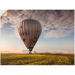 Artland Wandbild »Der Start in den Tag....«, Ballonfahren, (1 St.), als Leinwandbild, Wandaufkleber oder Poster in versch. Größen beige naturfarben