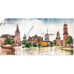 Artland Wandbild »Papenburg Emsland Collage 01«, Gebäude, (1 St.), als Leinwandbild, Wandaufkleber oder Poster in versch. Größen braun