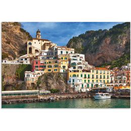 Artland Wandbild »Hafen von Amalfi an der Amalfiküste«, Italien, (1 St.), als Alubild, Leinwandbild, Wandaufkleber oder Poster in versch. Größen braun