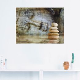 Artland Wandbild »Wassertempel«, Zen, (1 St.), als Leinwandbild, Wandaufkleber oder Poster in versch. Größen braun