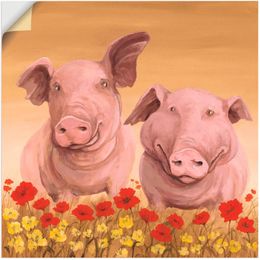 Artland Wandbild »Schweine«, Haustiere, (1 St.), als Alubild, Leinwandbild, Wandaufkleber oder Poster in versch. Größen beige naturfarben