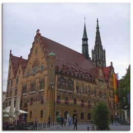 Artland Wandbild »Ulmer Rathaus«, Gebäude, (1 St.), als Alubild, Leinwandbild, Wandaufkleber oder Poster in versch. Größen beige naturfarben