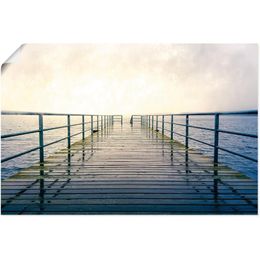 Artland Wandbild »Steg im Regen am Cospudener See Leipzig«, Seebilder, (1 St.), als Alubild, Leinwandbild, Wandaufkleber oder Poster in versch....