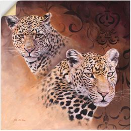 Artland Wandbild »Leoparden«, Wildtiere, (1 St.), als Alubild, Leinwandbild, Wandaufkleber oder Poster in versch. Größen braun