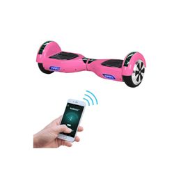 ROBWAY W1 Hoverboard für Erwachsene und Kinder, 6,5 Zoll, Self-Balance, Bluetooth, App, 700 Watt, LEDs (Pink)