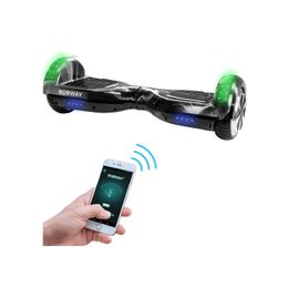 ROBWAY W1 Hoverboard für Erwachsene und Kinder, 6,5 Zoll, Self-Balance, Bluetooth, App, 700 Watt, LEDs (Dark Matter)