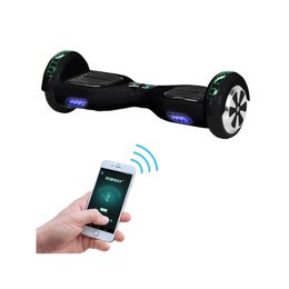 ROBWAY W1 Hoverboard für Erwachsene und Kinder, 6,5 Zoll, Self-Balance, Bluetooth, App, 700 Watt, LEDs (Schwarz)