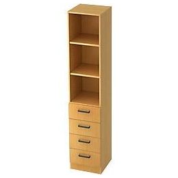 Hammerbacher Future Melaminharzbeschichtete Spanplatte Aktenschrank 2 Fachböden 400 x 420 x 2.004 mm Buche