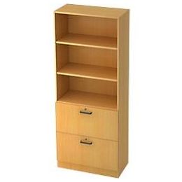 OTTO Office Standard Hammerbacher Future Melaminharzbeschichtete Spanplatte Aktenschrank 2 Fachböden 800 x 420 x 2.004 mm Buche