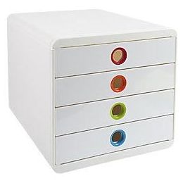 Exacompta Schubladenbox Pop-Box 314398D A4+ Weiß, farbig sortiert 27,8 x 34,7 x 26,7 cm