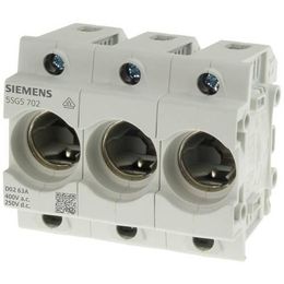Siemens 5SG5702 Sicherungssockel Sicherungsgröße = D02 3polig 6 A 5 St.