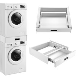 en.casa® en.casa Verbindungsrahmen für Waschmaschine/Trockner mit Schublade