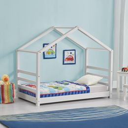 en.casa® en.casa Kinderbett Vardø 80x160 cm mit Lattenrost Weiß