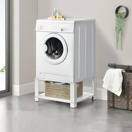 en.casa® en.casa Waschmaschinen-Sockel Courtavon mit Ablage Stahl Weiß