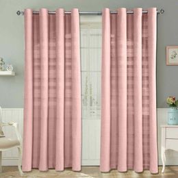 Rajput Gardinen 2er Set aus Baumwolle, 137 x 137 cm, pink - Homescapes