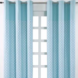 Gardinen Sterne blau 2er Set 182 x 137 cm - Blau - Homescapes