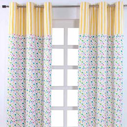 Gardinen Polka Dots & Streifen bunt 2er Set 228 x 137 cm - Homescapes