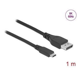 Delock USB C/DisplayPort 1.4 Kabel 8 K 60 Hz 1,0 m schwarz