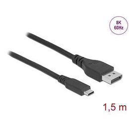 Delock USB C/DisplayPort 1.4 Kabel 8K 60 Hz 1,5 m schwarz