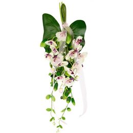 Kunstblume Orchidee, I.GE.A., Höhe 60 cm, Zum Hängen oder Tischdeko Mittelstücke Wanddeko, weiß