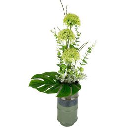 Kunstblume Allium, I.GE.A., Höhe 65 cm, In Vase aus Keramik exotisches Kunstblumenarrangement, grün