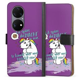 DeinDesign Handyhülle Ich spüre die Macht, Huawei P50 Pro Hülle Handy Flip Case Wallet Cover Handytasche Leder, schwarz