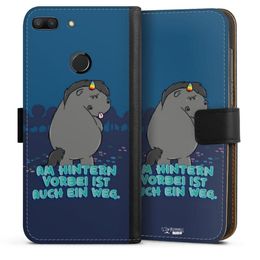 DeinDesign Handyhülle Grummeleinhorn am Hintern vorbei, Huawei Honor 9 Lite Hülle Handy Flip Case Wallet Cover, schwarz