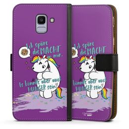 DeinDesign Handyhülle Ich spüre die Macht, Samsung Galaxy J6 (2018) Hülle Handy Flip Case Wallet Cover, schwarz