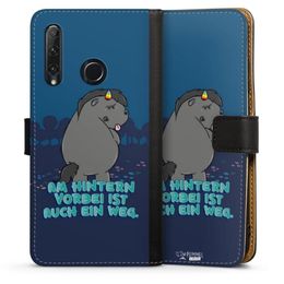 DeinDesign Handyhülle Grummeleinhorn am Hintern vorbei, Huawei Honor 20 Lite Hülle Handy Flip Case Wallet Cover, schwarz