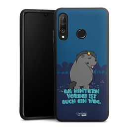 DeinDesign Handyhülle Grummeleinhorn am Hintern vorbei, Huawei P30 Lite Silikon Hülle Premium Case Handy Schutzhülle, schwarz