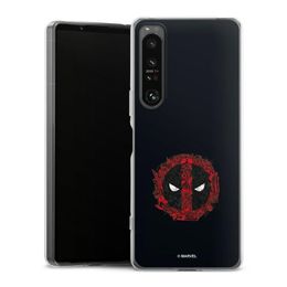 DeinDesign Handyhülle Marvel Deadpool Logo Deadpool Logo, Sony Xperia 1 IV Silikon Hülle Bumper Case Handy Schutzhülle, weiß