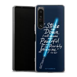 DeinDesign Handyhülle Star Wars Obi-Wan Kenobi Lichtschwert Obi Wan Quote, Sony Xperia 1 IV Silikon Hülle Bumper Case Handy Schutzhülle, weiß