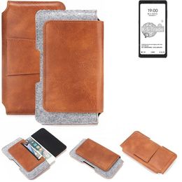 K-S-Trade Handyhülle für HiSense A9, Handyhülle Schutzhülle Gürteltasche Holster Gürtel Tasche, braun|grau|schwarz