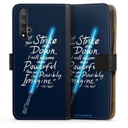 DeinDesign Handyhülle Star Wars Obi-Wan Kenobi Lichtschwert Obi Wan Quote, Huawei Nova 5T Hülle Handy Flip Case Wallet Cover Handytasche Leder