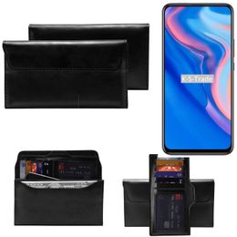 K-S-Trade Handyhülle für Huawei P Smart Z, Handy Hülle Schutz Hülle Tasche Schutz Case Handytasche, schwarz