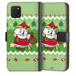 DeinDesign Handyhülle Ugly Christmas Pummeleinhorn Grün, Samsung Galaxy Note 10 lite Hülle Handy Flip Case Wallet Cover, schwarz