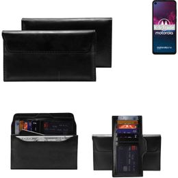 K-S-Trade Handyhülle für Motorola one action, Handy Hülle Schutz Hülle Tasche Schutz Case Handytasche, schwarz