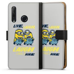 DeinDesign Handyhülle Minions Kevin Stuart Live, Laugh, Laugh some more, Huawei Honor 20 Lite Hülle Handy Flip Case Wallet Cover, schwarz