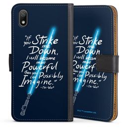 DeinDesign Handyhülle Star Wars Obi-Wan Kenobi Lichtschwert Obi Wan Quote, Huawei Y5 (2019) Hülle Handy Flip Case Wallet Cover Handytasche Leder