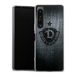 DeinDesign Handyhülle SG Dynamo Dresden Offizielles Lizenzprodukt Vintage, Sony Xperia 1 IV Silikon Hülle Bumper Case Handy Schutzhülle, weiß