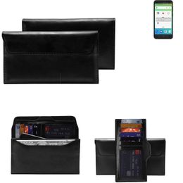 K-S-Trade Handyhülle für ZTE Z557, Handy Hülle Schutz Hülle Tasche Schutz Case Handytasche, schwarz
