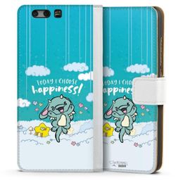 DeinDesign Handyhülle Mooh Happiness, Huawei P10 Hülle Handy Flip Case Wallet Cover Handytasche Leder, weiß